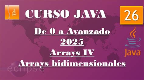 Curso Java 2025 Arrays Iv Ejemplo Práctico Con Array Bidimensional