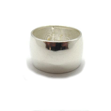 R001911 Genuine Sterling Silver Ring 14mm Wide Plain Band - Etsy