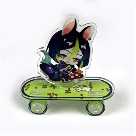 Genshin Impact Ayaka Skateboard Ornament Cute Chibi Acrylic Gift Toys GenshinBox