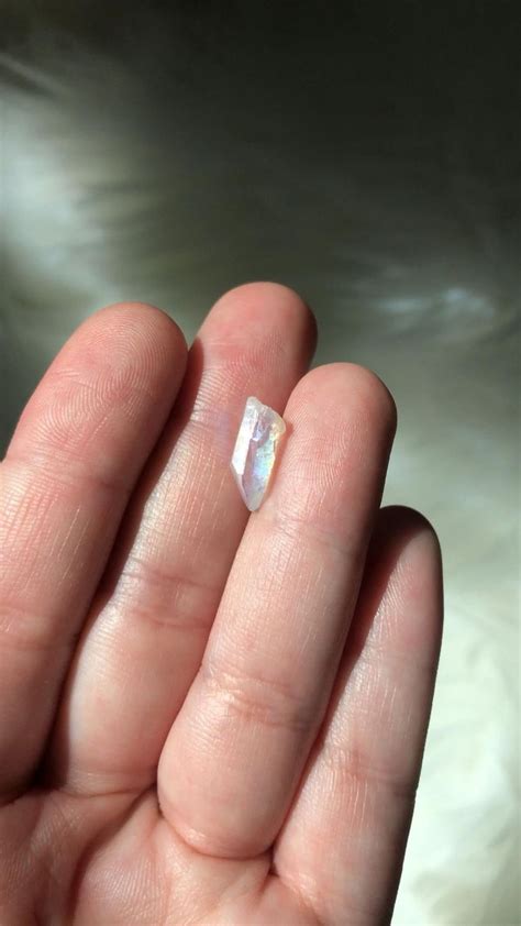 Tiny Wire Wrapped Angel Aura Quartz Necklace Aura Quartz Necklace