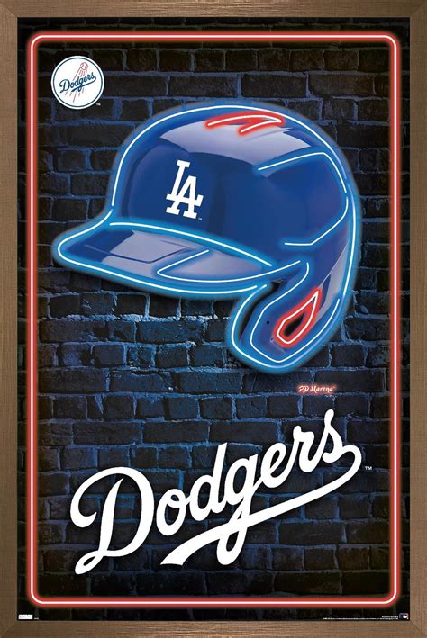 Mlb Los Angeles Dodgers Neon Helmet 23 Wall Poster 14725 X 22375