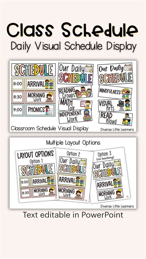Class Schedule Cards Daily Visual Display Editable Classroom Management Preschool Schedule