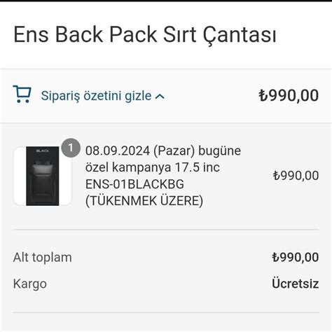 Ens Back Pack Şikayetvar