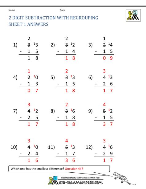 2 Digit Subtraction Worksheets Worksheets Library