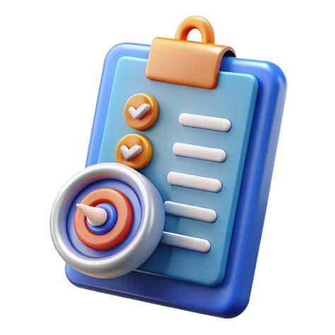 Assignment Target Icon Clipboard Checklist Symbol 3d Vector