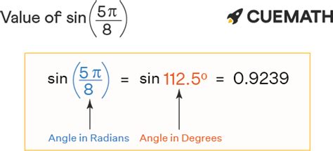 Sin 5pi8 Find Value Of Sin 5pi8 Sin 5π8