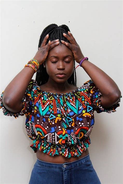Africa Summer Crop Top Africa Print Blouse Ankara Off Shoulder Top