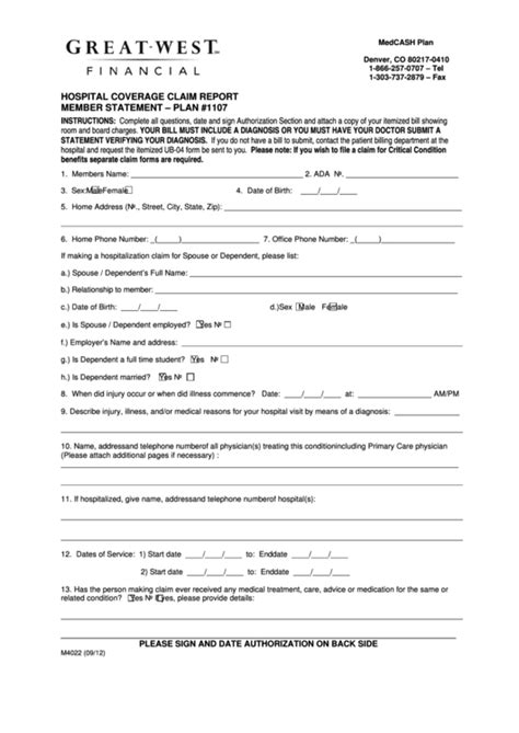 Chartis Hospital Plan Claim Forms