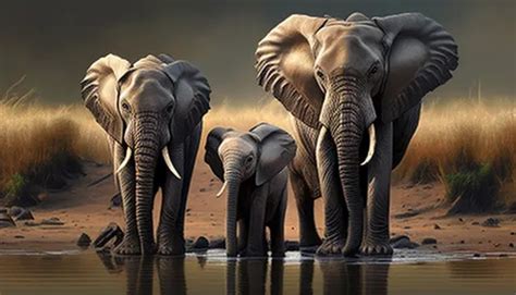 فيل يقف في نهاية مجرى مائي صورة الفيل صورة الخلفية للتحميل مجانا