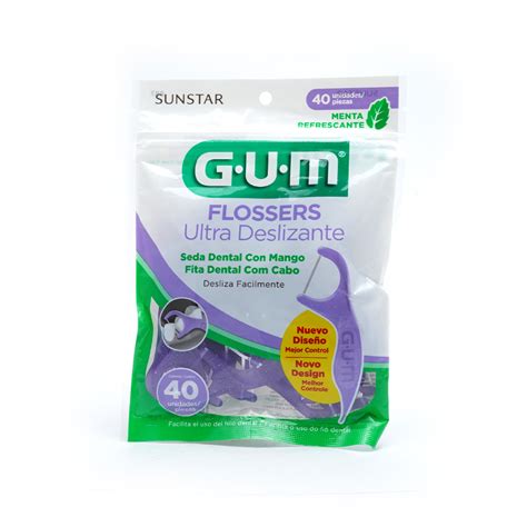 Hilo Dental Con Mango Gum Flossers Ultra Deslizante 40 Piezas Delsol