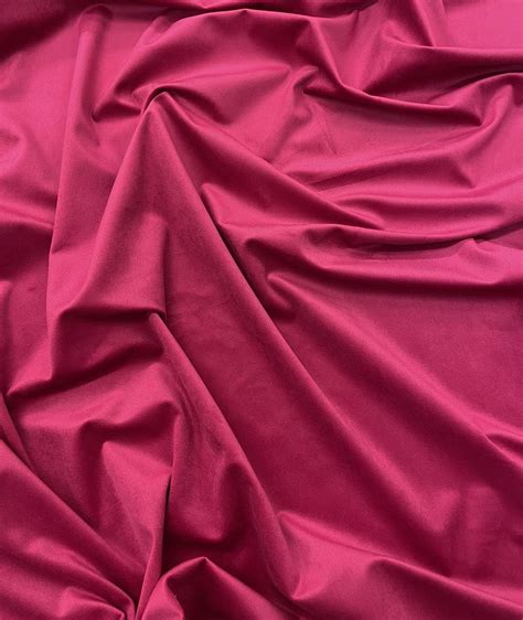 Hot Pink Velvet Fabric Luxury Plain Velvets Bright Pink Velvet
