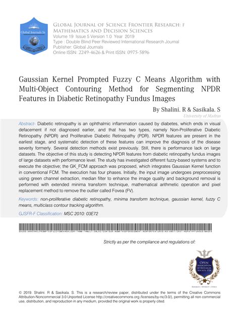 Pdf Gaussian Kernel Prompted Fuzzy C Means Algorithm With Multi