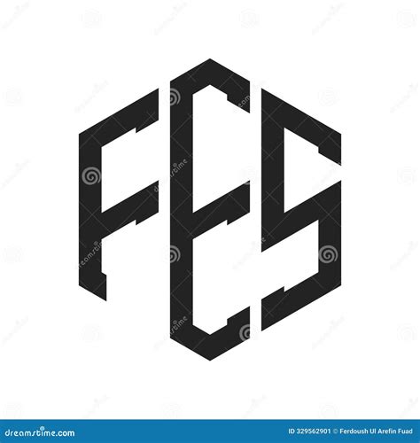 Fes Logo Design Initial Letter Fes Monogram Logo Using Hexagon Shape Stock Illustration