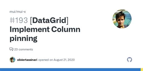 [datagrid] implement column pinning · issue 193 · mui mui x · github