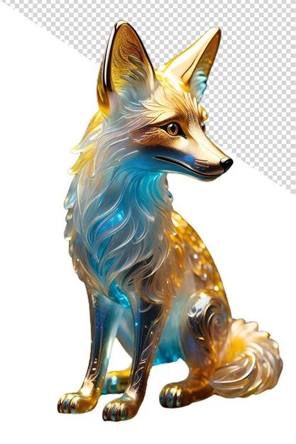 Premium Psd Crystal Model Of A Fox