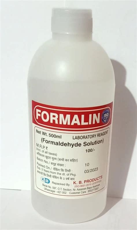 Formalin Solution 500 Ml For Water Disinfectant Liquid At Rs 2000