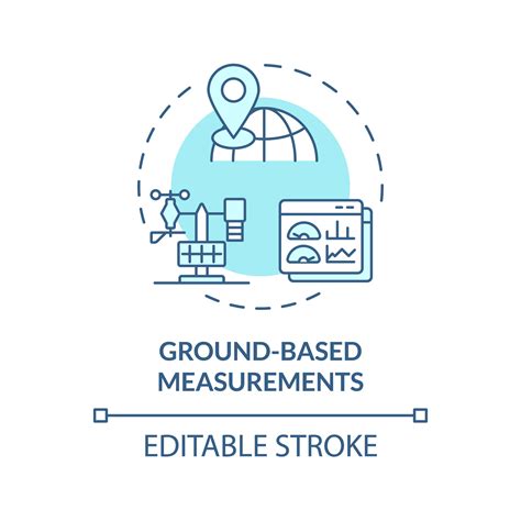 2d Editable Blue Ground Based Measurements Icon Monochromatic Isolated