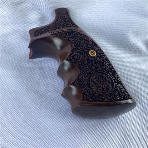 Pistol Grip For Smith And Wesson 686 Square Butt Wood With Name Open Back