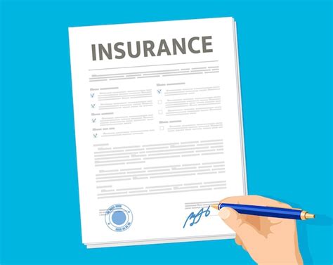Premium Vector Insurance Policy Document Hand Signing Paper Form