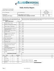 Dar 2018 Sunday Morning Docx Daily Activity Report The Measure Of