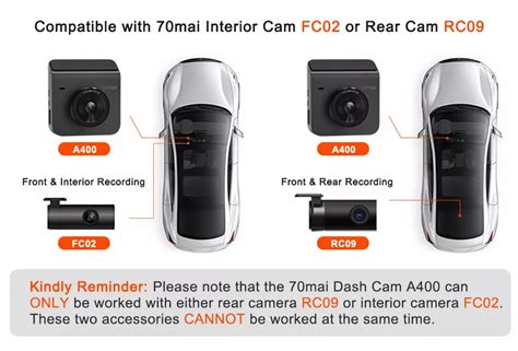 70mai Dash Cam A400 Car DVR 145° FOV 1440P Resolution 70mai A400 Car ...