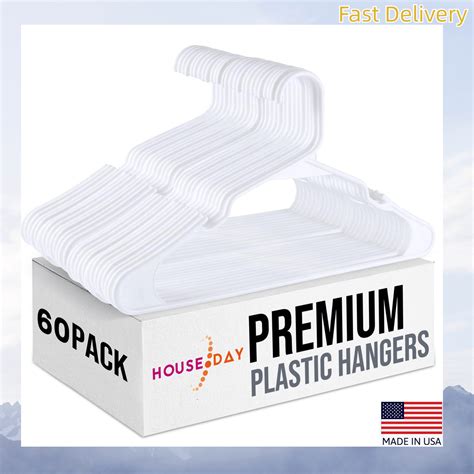 House Day Plastic Hangers 60 Pack Plastic Clothes Hangers Sturdy