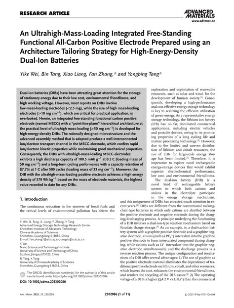Ultrahigh Mass Loading Integrated Free Standing Functional All Carbon