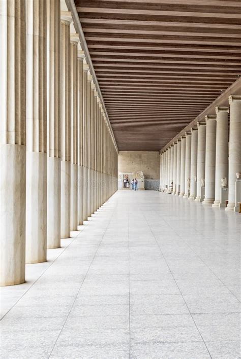 Doric And Ionic Columns Supporting The Museum Of The Ancient Agora In