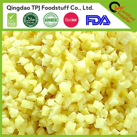 Frozen Diced Ginger Fresh Ginger Dices Iqf Ginger Dices 44mmorganic
