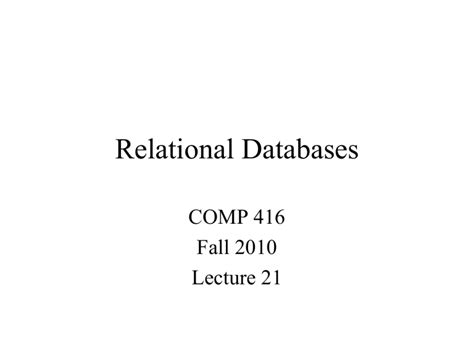 Relational Databases And Sql