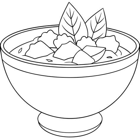 Bowl Of Soup Coloring Page 51005662 Vector Art At Vecteezy