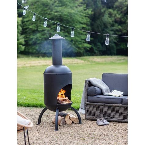 Sarsden Chiminea Steel Fire Pit Chimney Outdoor Heating Chiminea