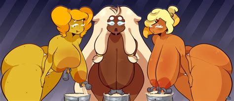 Rule 34 2d 2d Artwork 3girls D Ahe Gao Areolae Background Big Ass