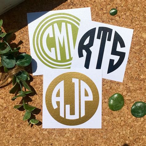 Monogram Sticker Etsy