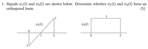 solved 1 signals ψ1 t and ψ2 t are shown below determine