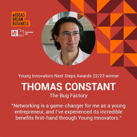 Congratulations To Thomas Constant Founder Of The Bug Factory On His Innovate Uk Young