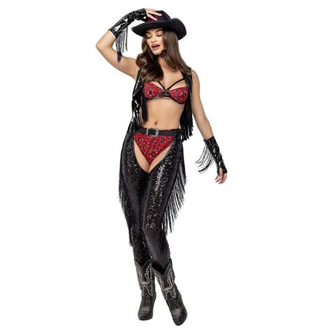 Saddle Up Cowgirl Sequin Chaps Fringe Costume Abracadabranyc