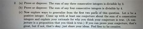 prove or disprove the sum of any three consecutive integers is