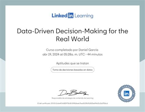 Daniel García On Linkedin Certificate Of Completion