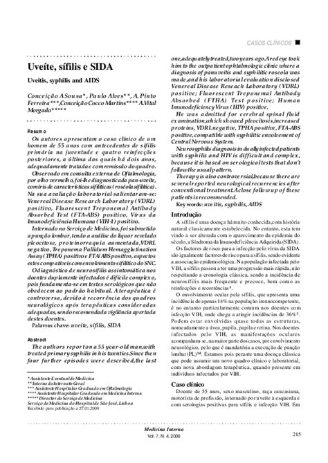 Pdf Uveitis Syphilis And Aids Paulo Alves