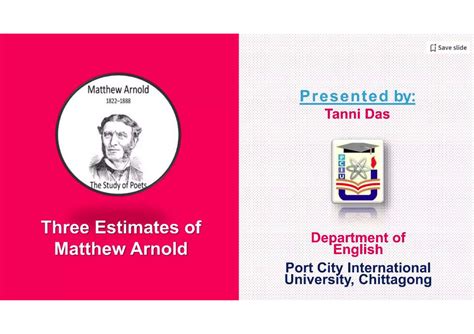 Three Estemate Of Matthew Arnold English Literature Studocu
