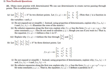 Solved A1 Some More Practice With Determinants We Can Use Chegg Com