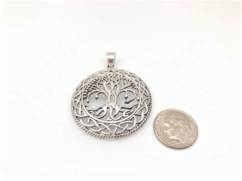 Celtic Tree Of Life Pendant 925 Sterling Silver Oxidized Etsy