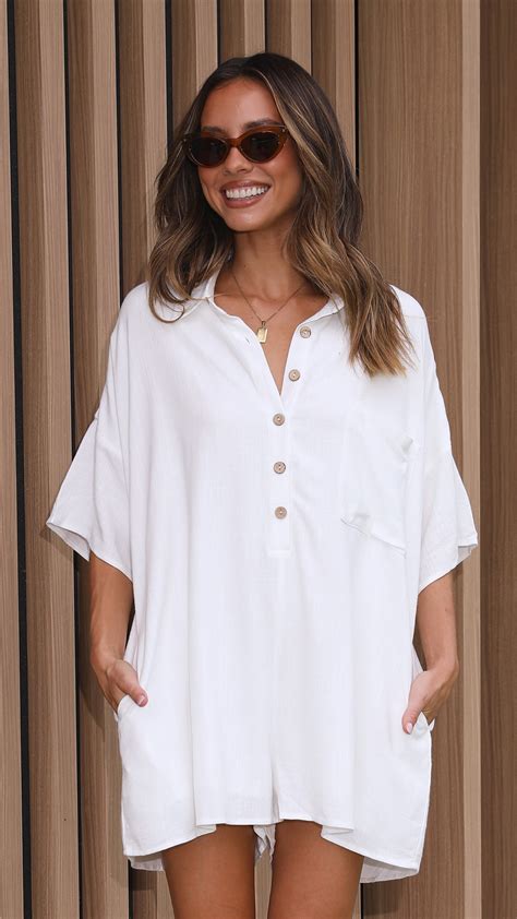 Keely Playsuit White Billy J