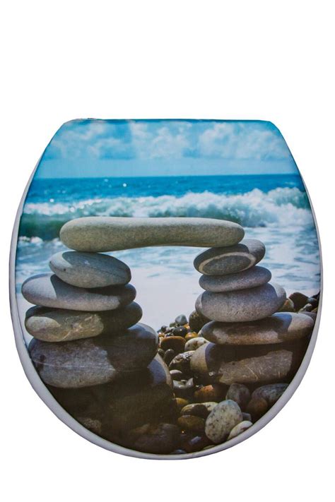 Сиденье для унитаза мягкое, сидушка, накладка S-500 (Морские камни ...