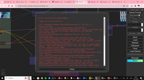 trying to run a queue and always get this error at ksampler r comfyui