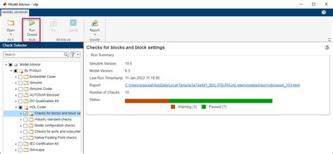 run model advisor checks for hdl coder