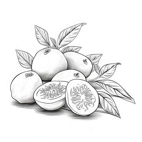 Premium Photo Feijoa Clip Art Illustration In Simple Cartoon Style On