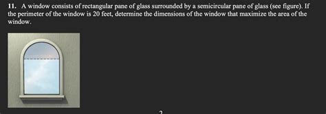 Solved 11 A Window Consists Of Rectangular Pane Of Glass