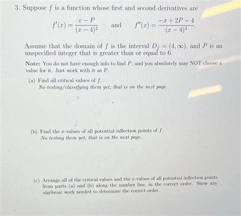 Solved Suppose F Is A Function Whose First And Second Chegg Com